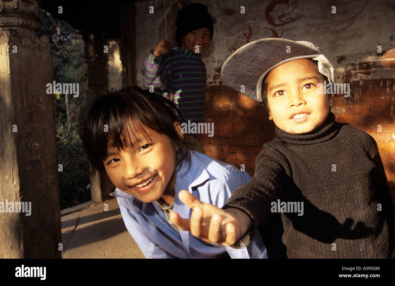 Nepalese children smiling, Kathmandu, Nepal Stock Photo - Alamy