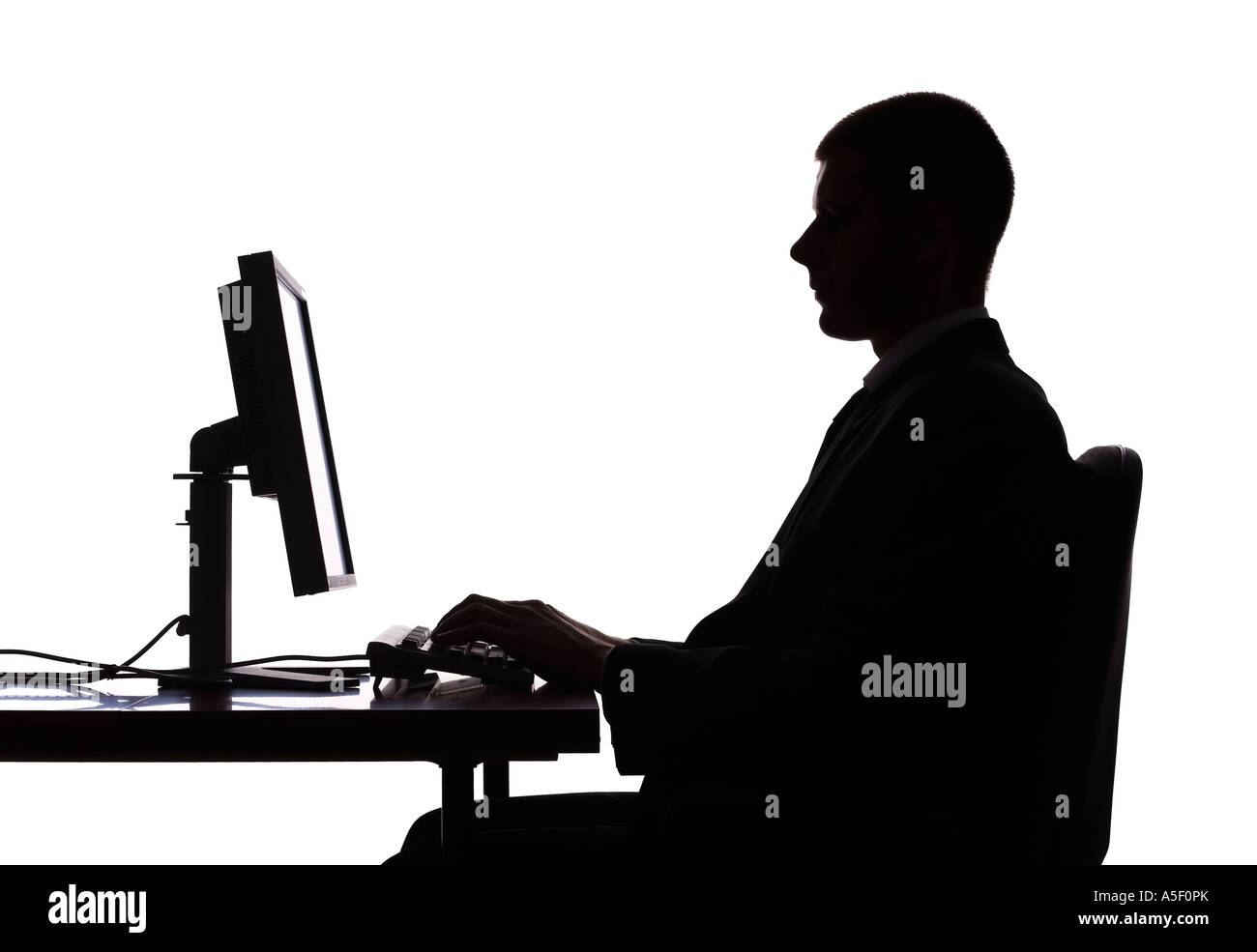 Silhouette man computer hi-res stock photography and images - Alamy