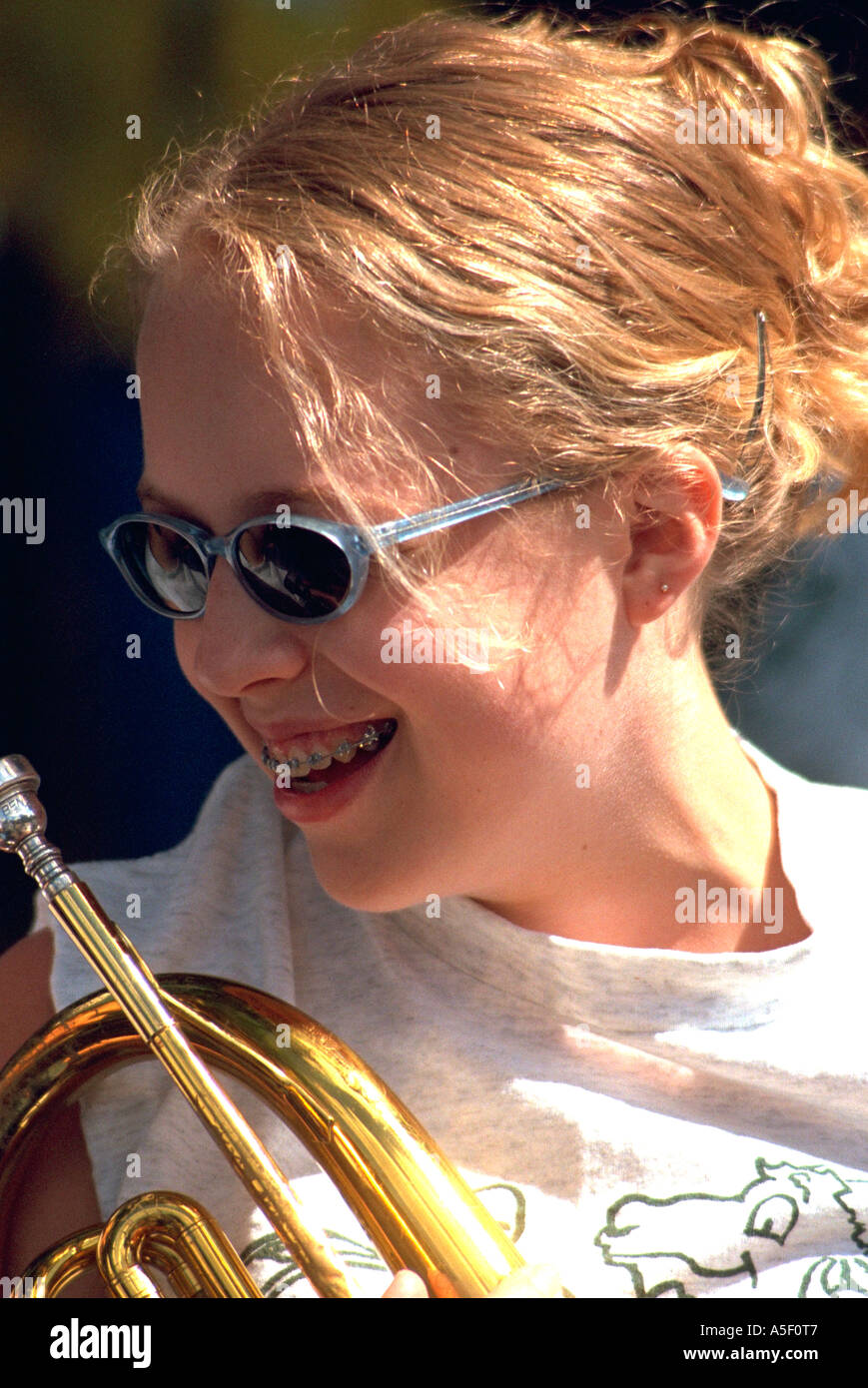 Brass instrument teenager hi-res stock photography and images - Alamy