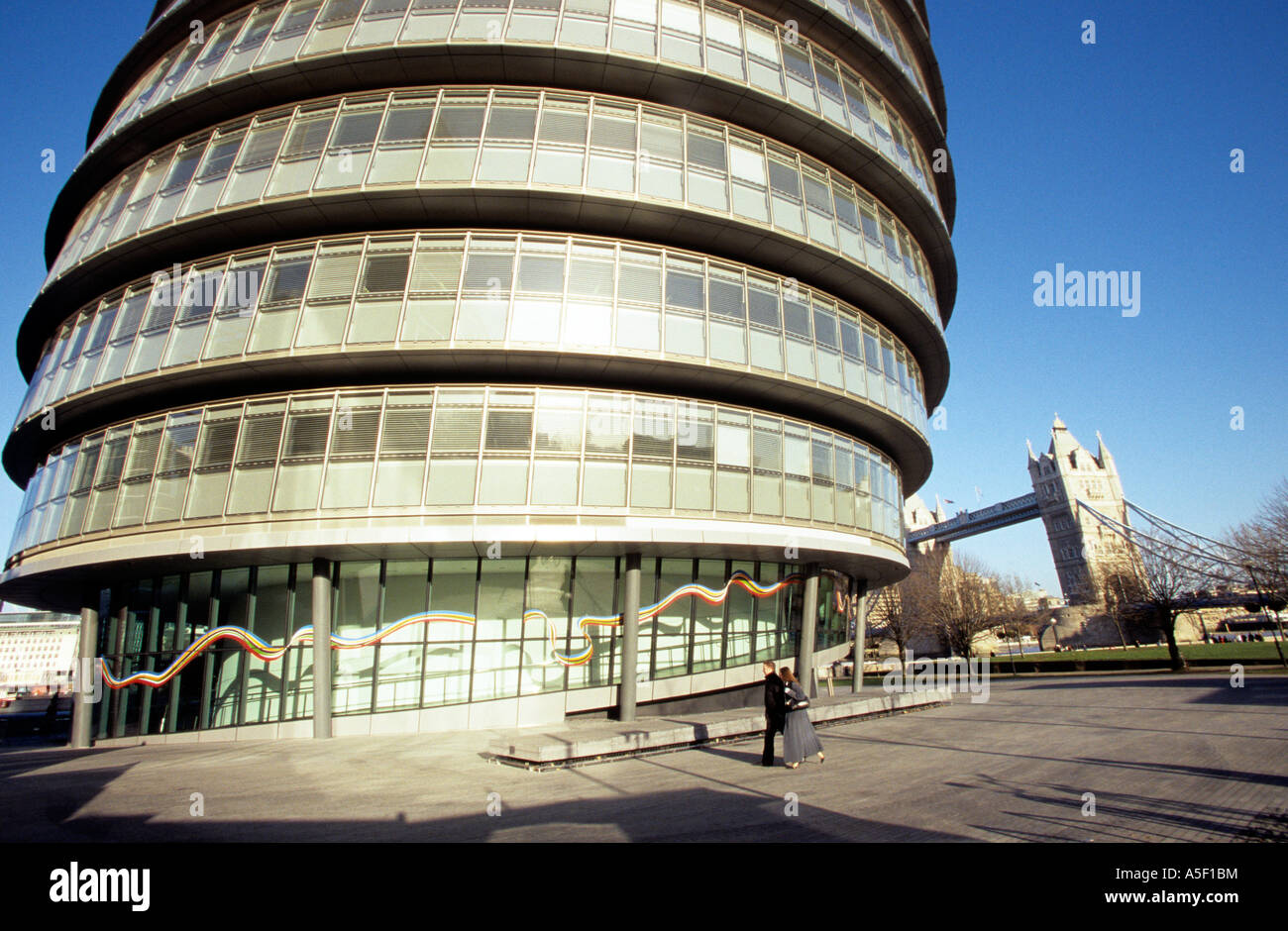 The City Hall and the Tower Bridge on the right Stock Photo - Alamy