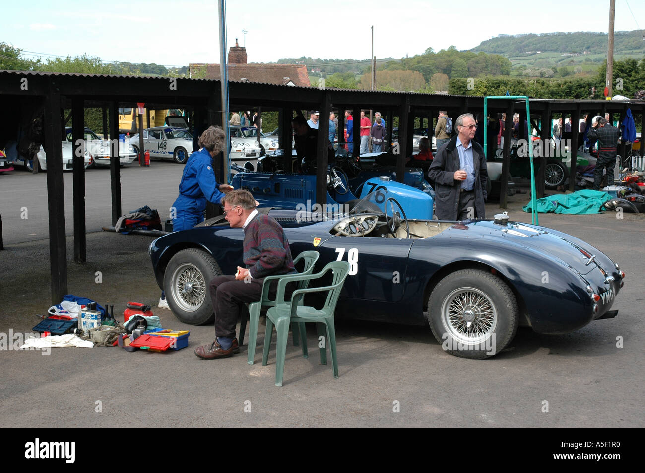 The Paddock at Shelsley Walsh Hill Climb Worcestershire England Stock ...