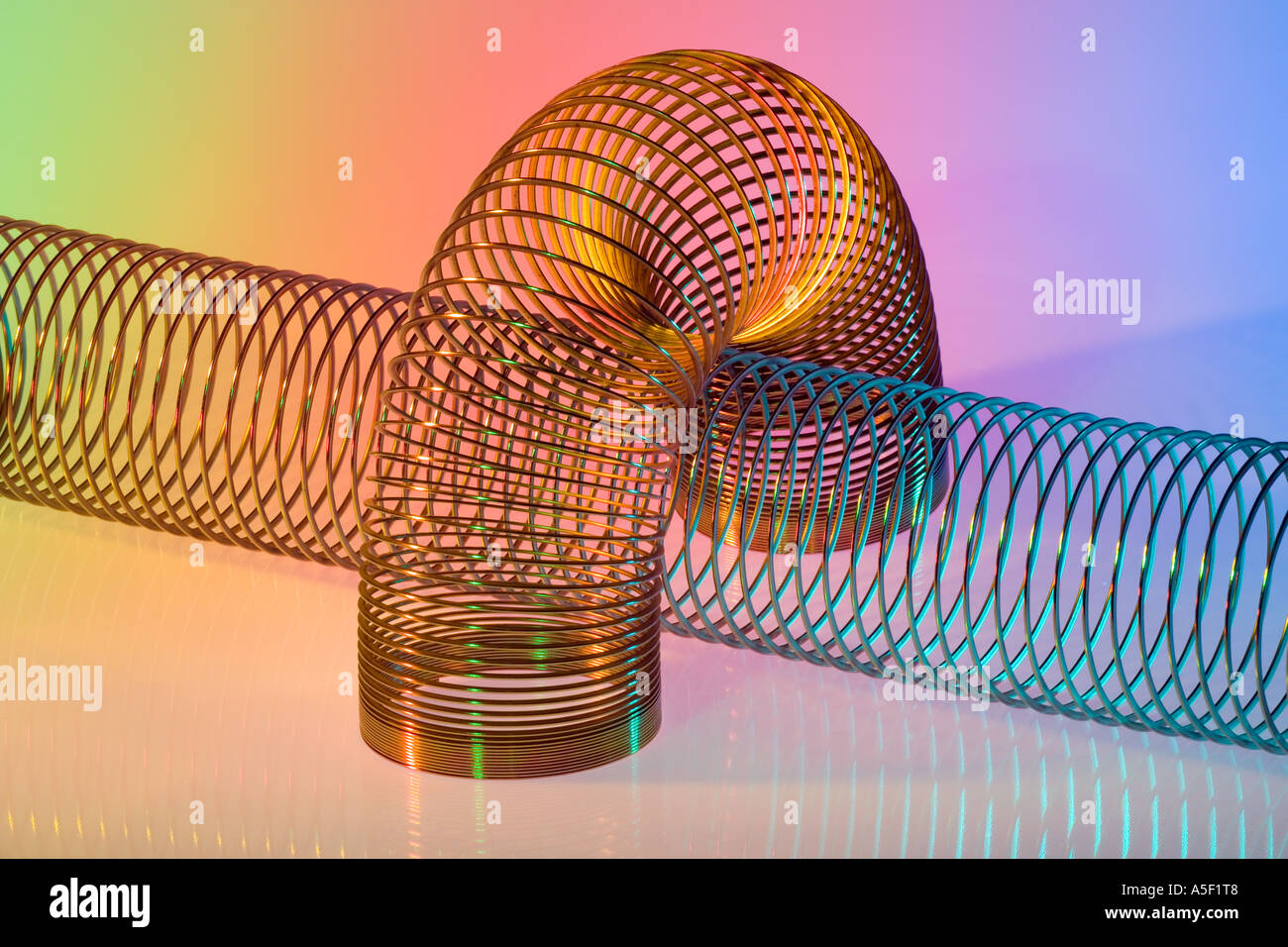 Slinky toy coiled metal spring Stock Photo - Alamy