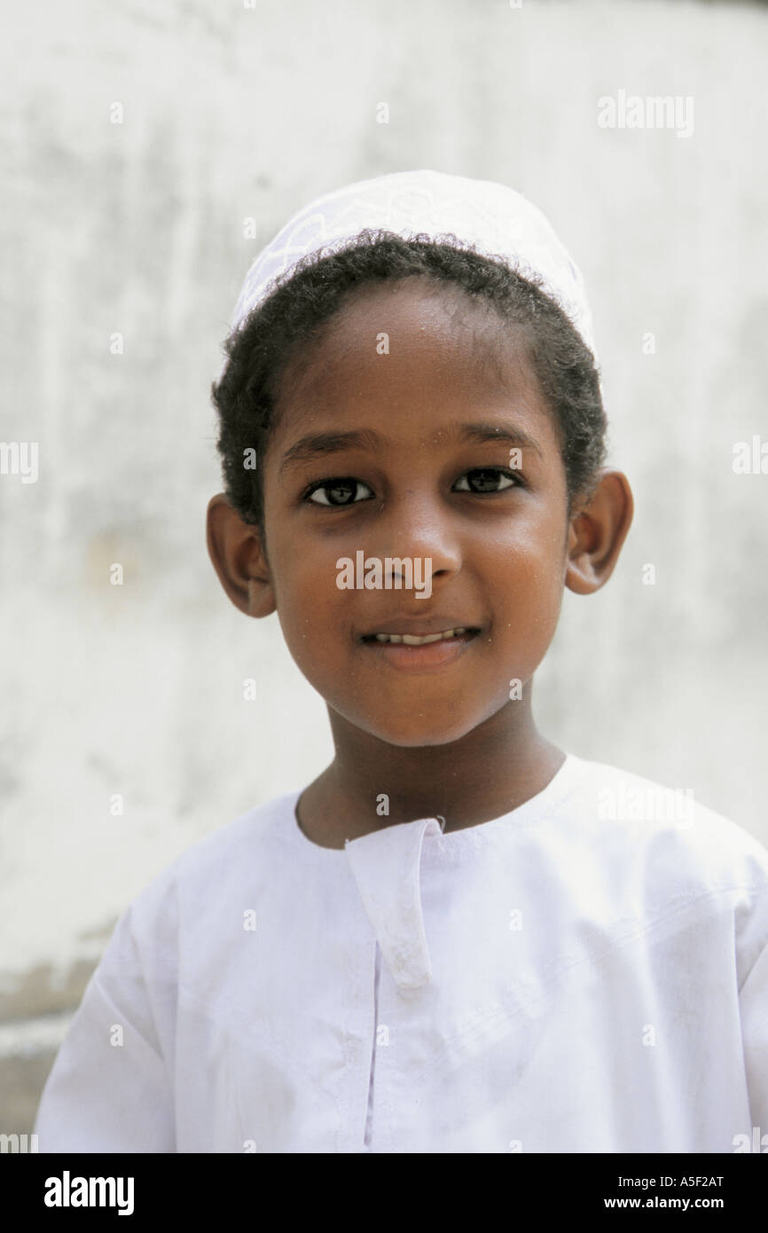 Tanzania Zanzibar Stone Town muslim boy portrait Stock Photo - Alamy