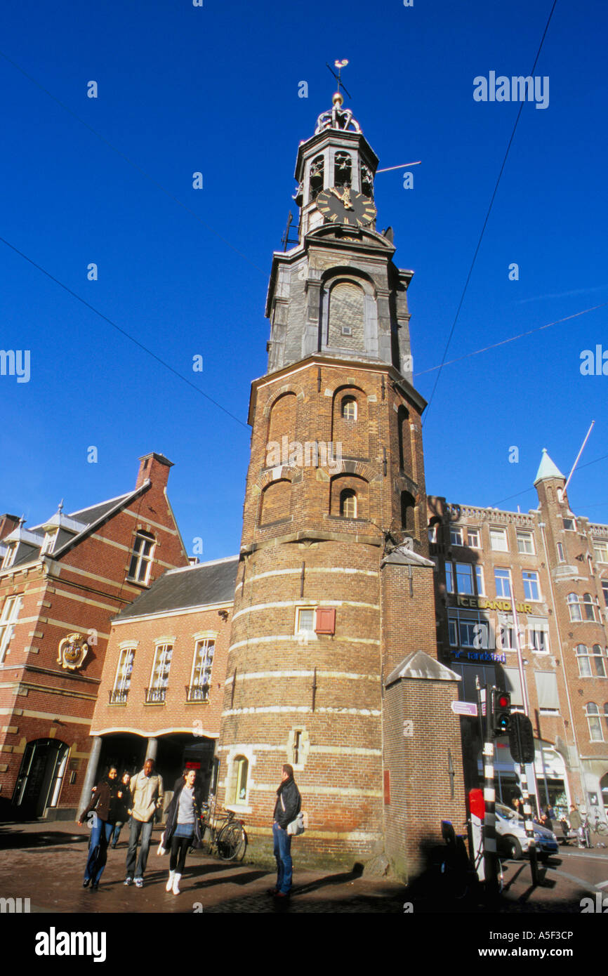Netherlands Amsterdam Muntplein clock tower Stock Photo - Alamy