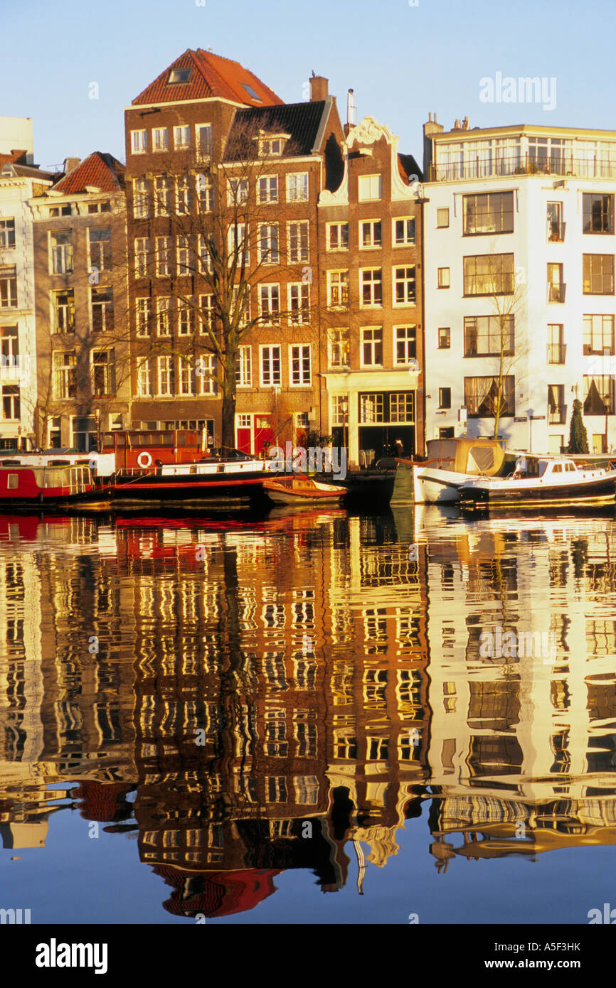 Netherlands Amsterdam Amstel riverside scene Stock Photo - Alamy