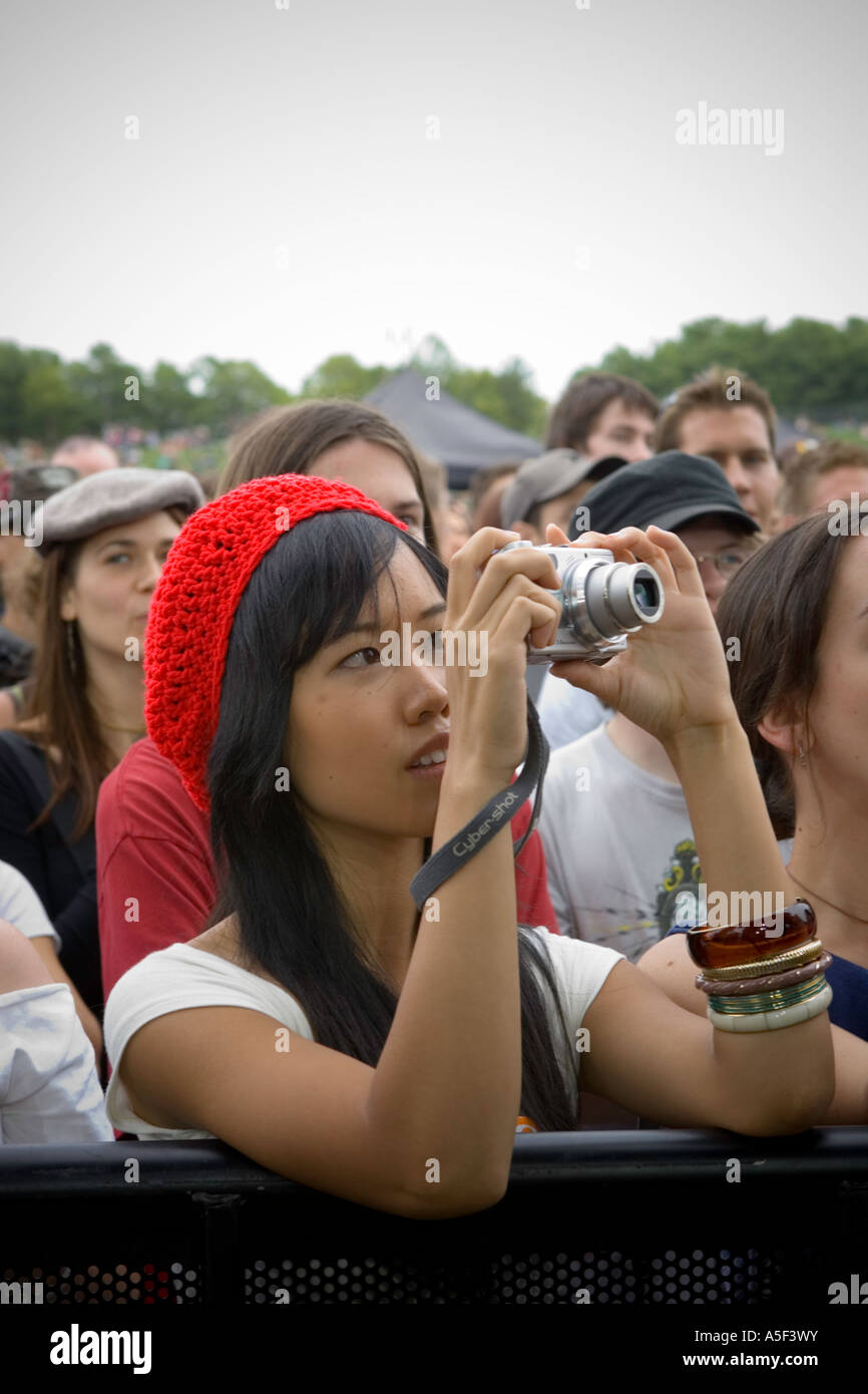Fans at an outdoor Summer Music Festival Stock Photo - Alamy