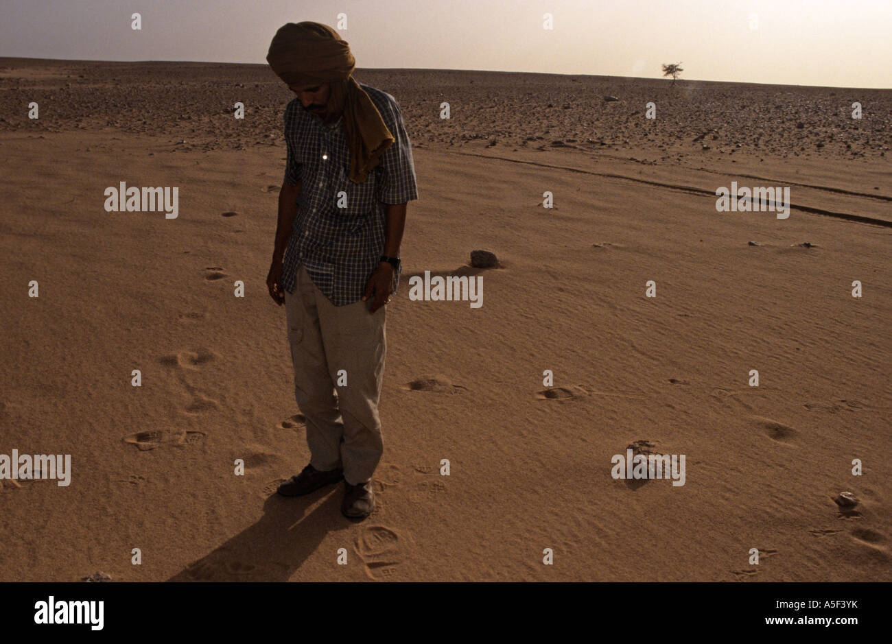 A Muslim man praying at Saharawi refugee camp in Tindouf Western ...