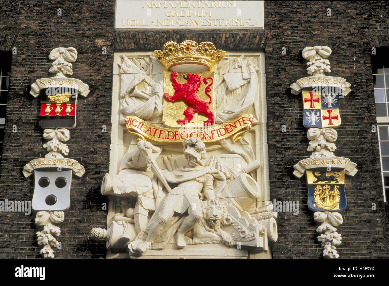 Netherlands Delft coat of arms architecture detail Stock Photo - Alamy
