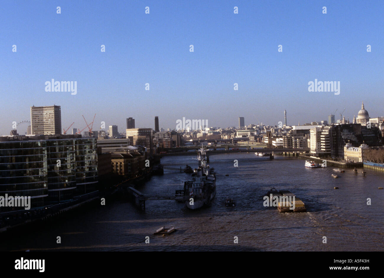 A view of the river Thames in the London Borough of Greenwich Stock ...