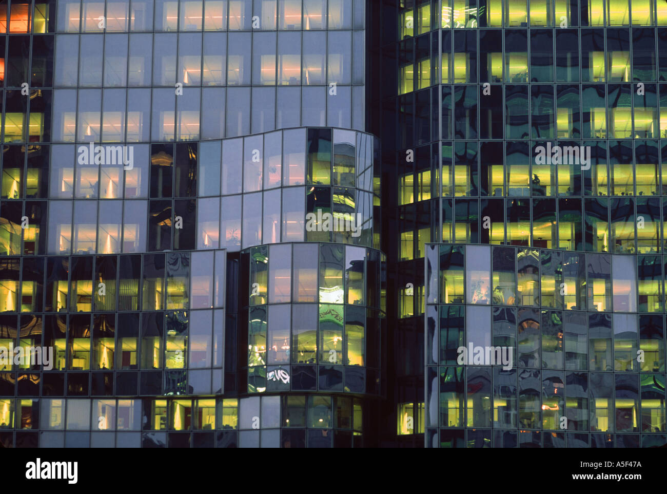 Office building at night Stock Photo - Alamy
