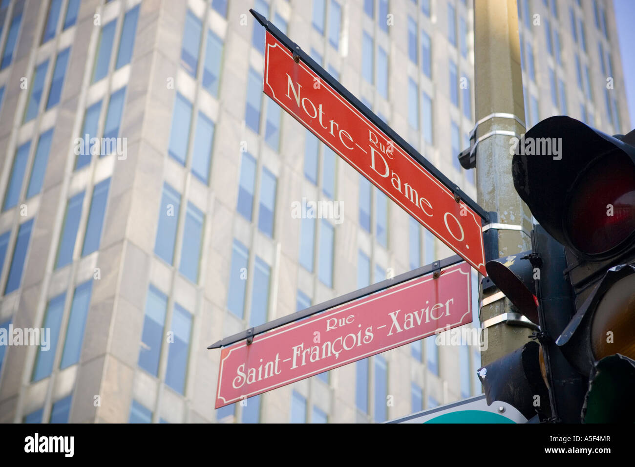 Street signs in Montreal Stock Photo - Alamy