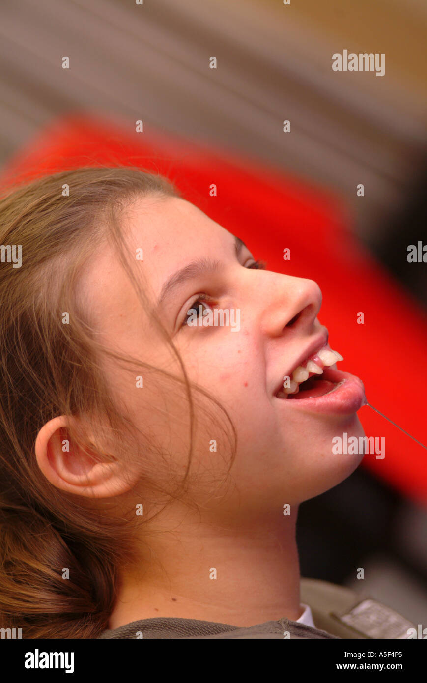 Young girl with learning difficulties in creche, London, UK Stock Photo ...