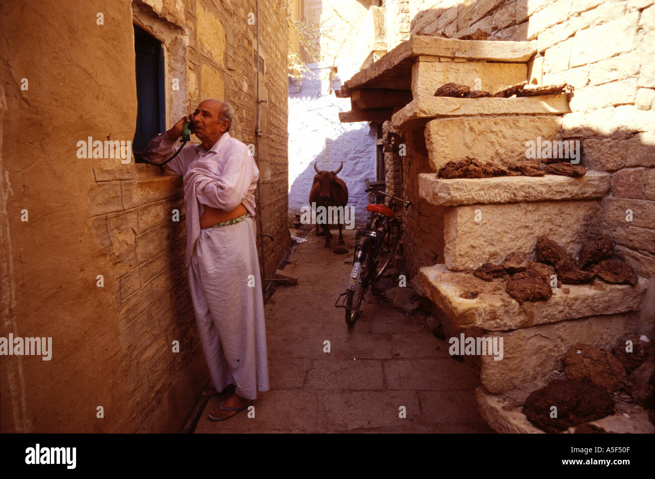 India Jaisalmer a local phone box Stock Photo - Alamy