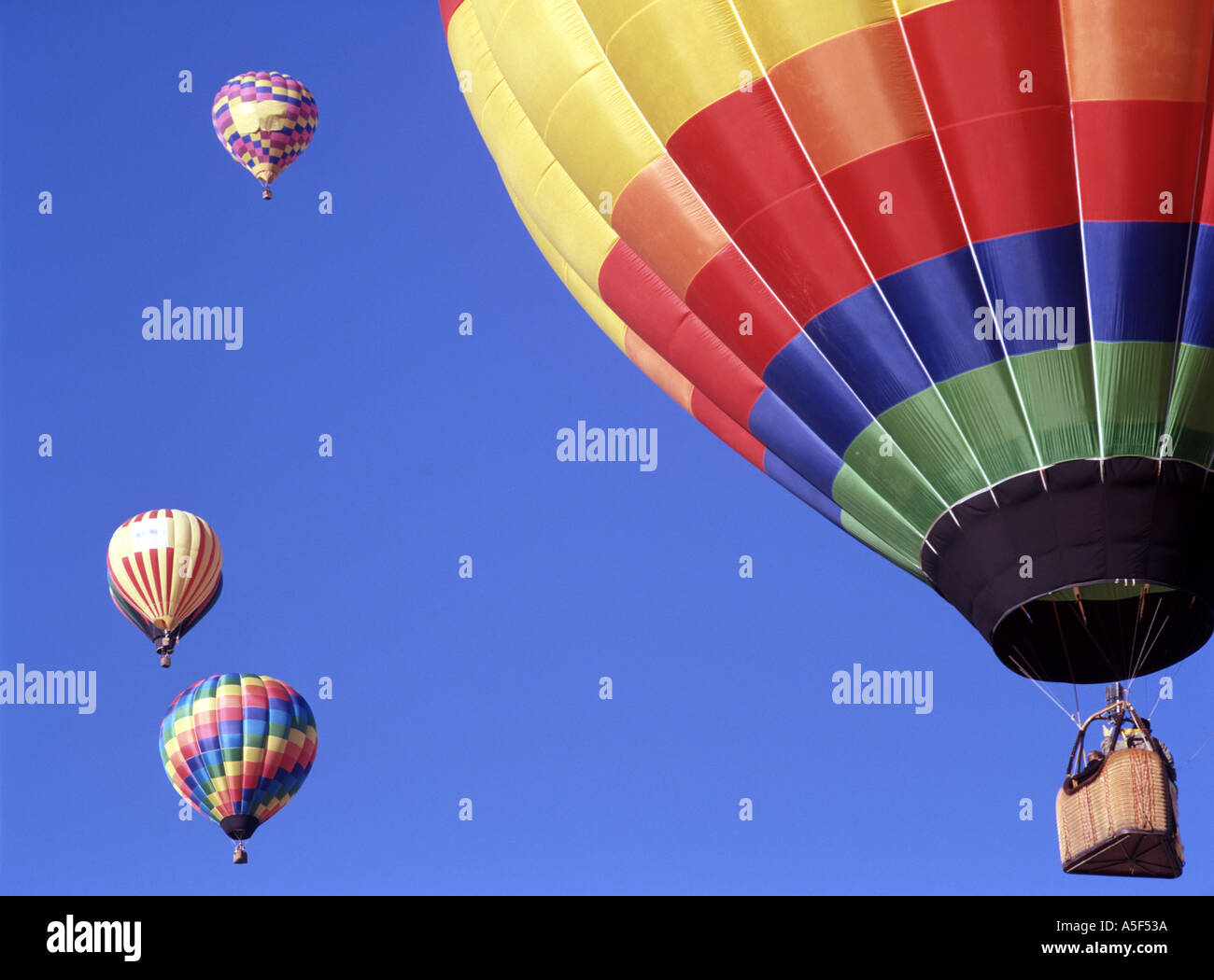 Five hot air balloons (looks like four Stock Photo - Alamy