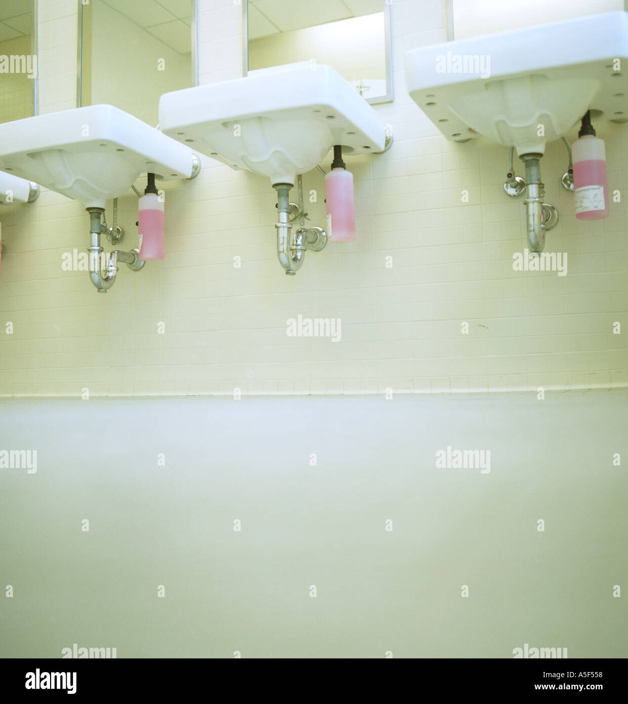Sinks in an office bathroom Stock Photo - Alamy