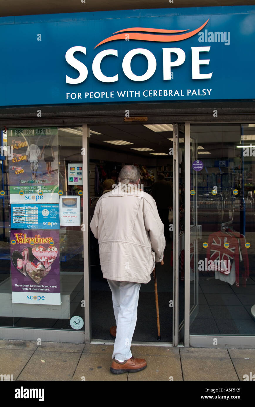 Facade of Scope charity shop Blackburn, Lancashire, UK Stock Photo - Alamy