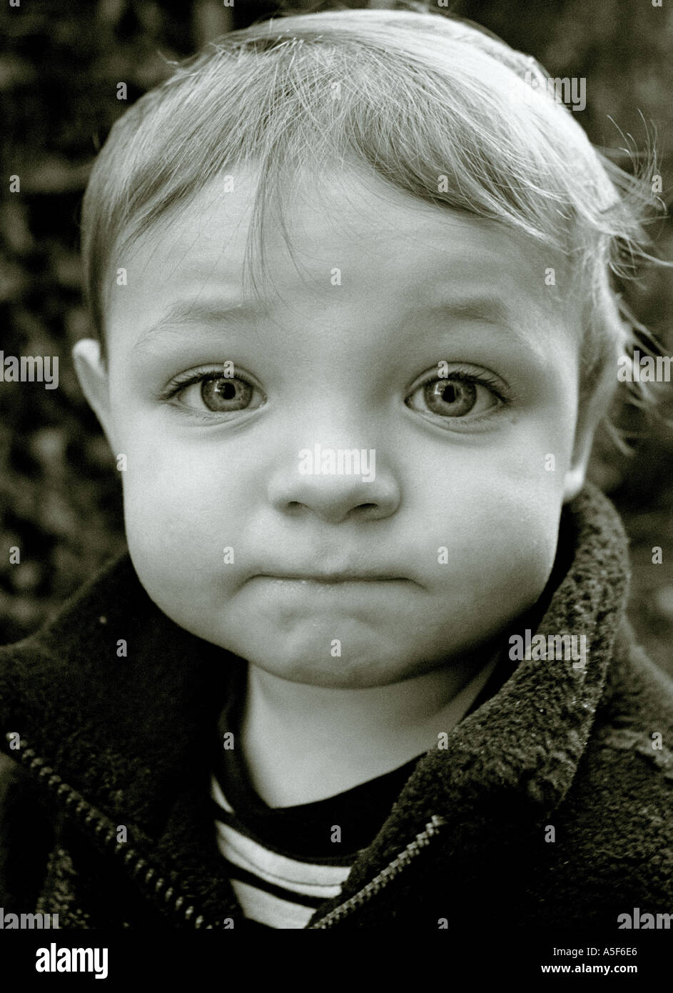 portrait of small nervous boy Stock Photo - Alamy