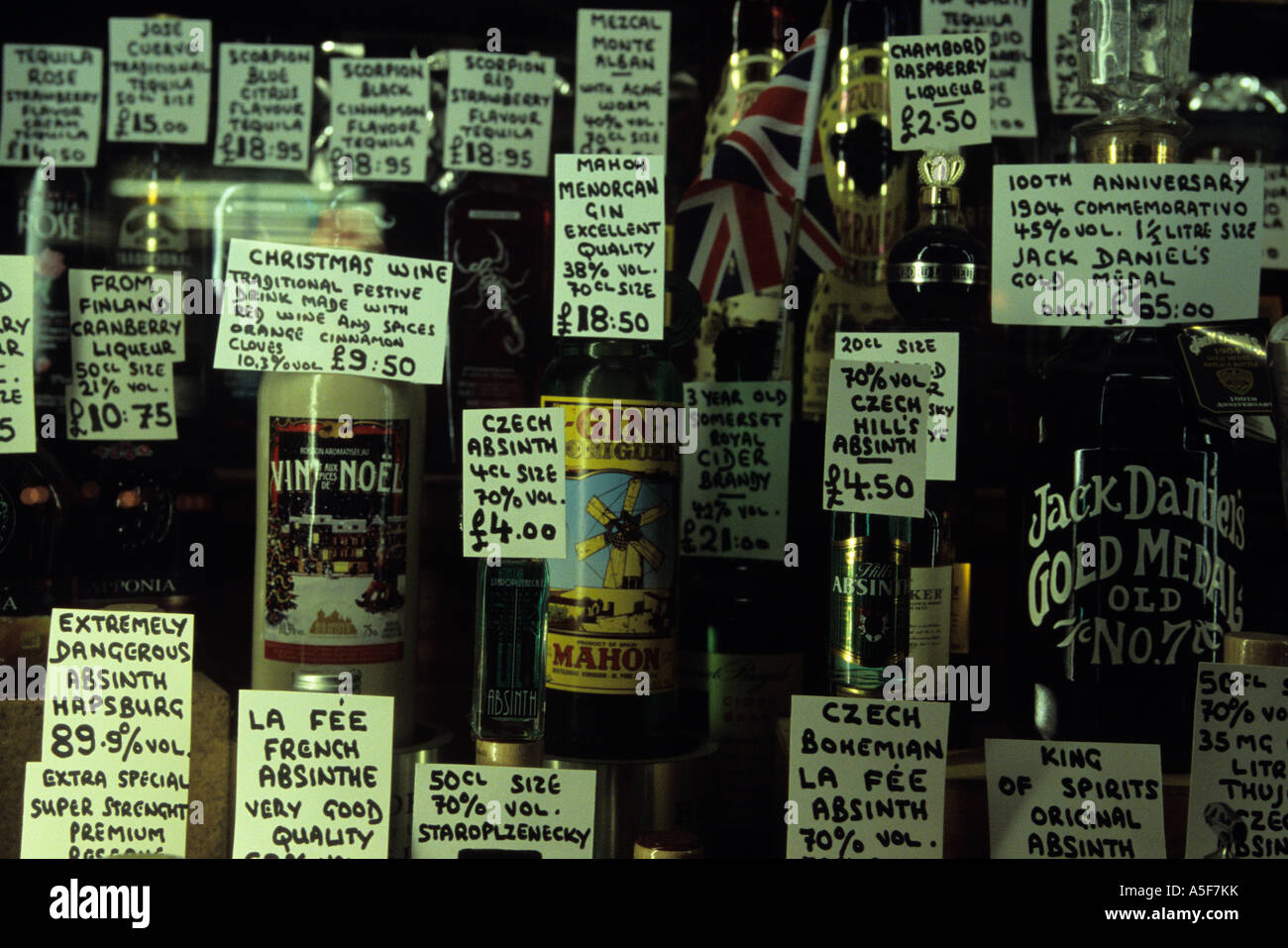 A shop selling all types of alcohol in Soho London Stock Photo - Alamy
