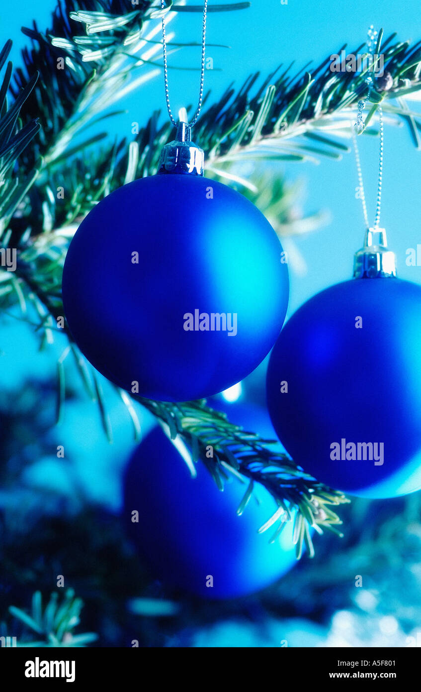 Christmas tree themed decorations baubles hi-res stock photography and ...