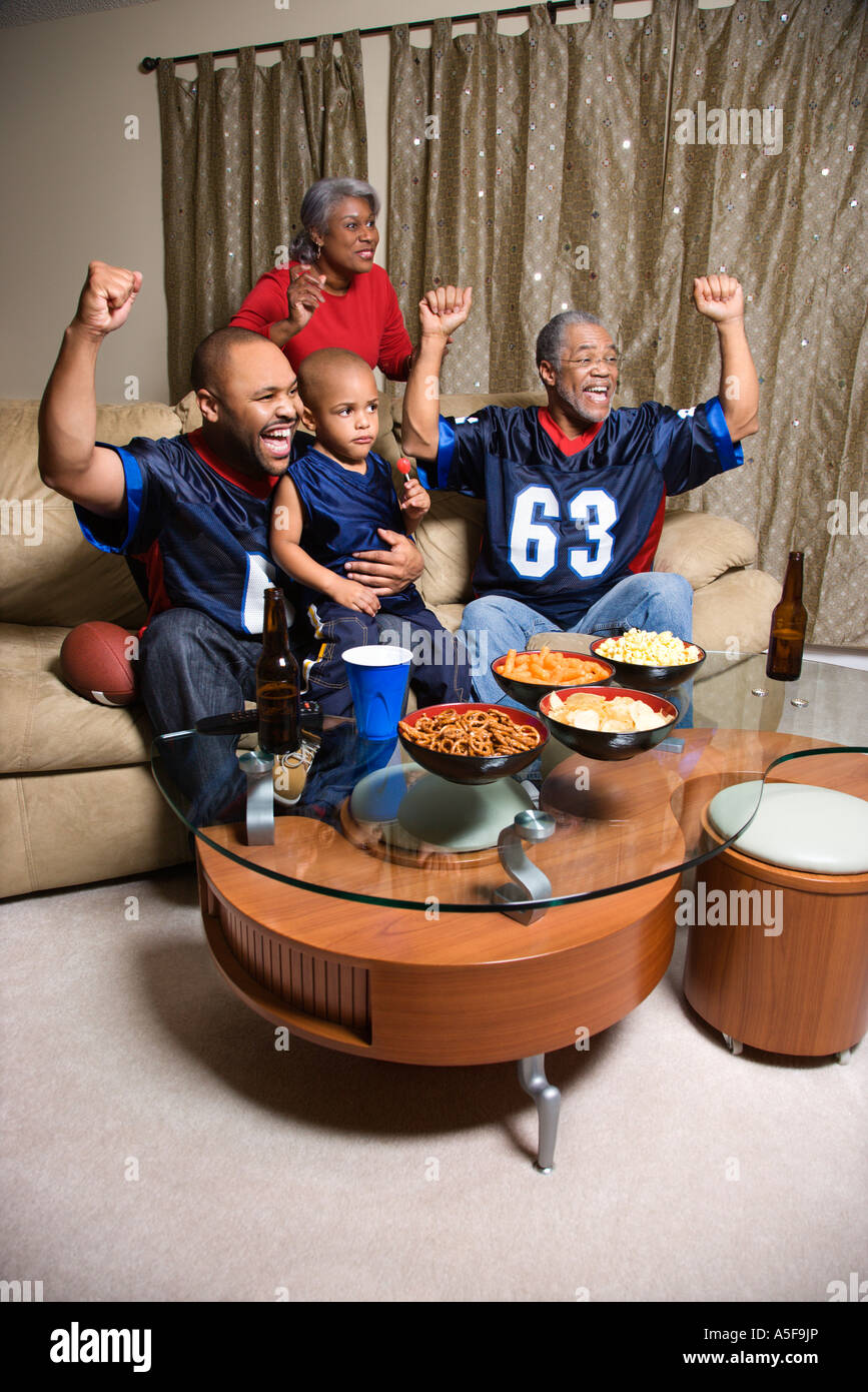 Family Watching American Football