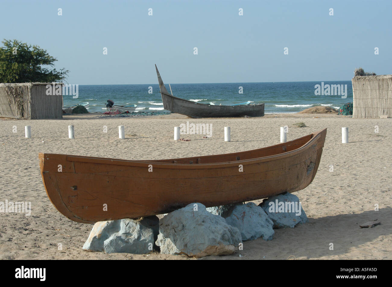 Preserved Boat on muscat Beach Oman Stock Photo - Alamy