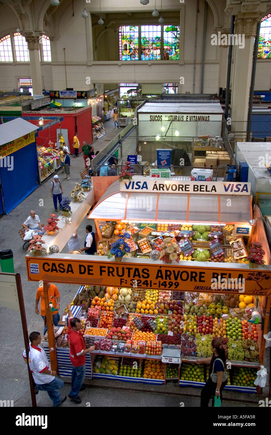 Interior of the Mercado Municipal in Sao Paulo Brazil Stock Photo - Alamy