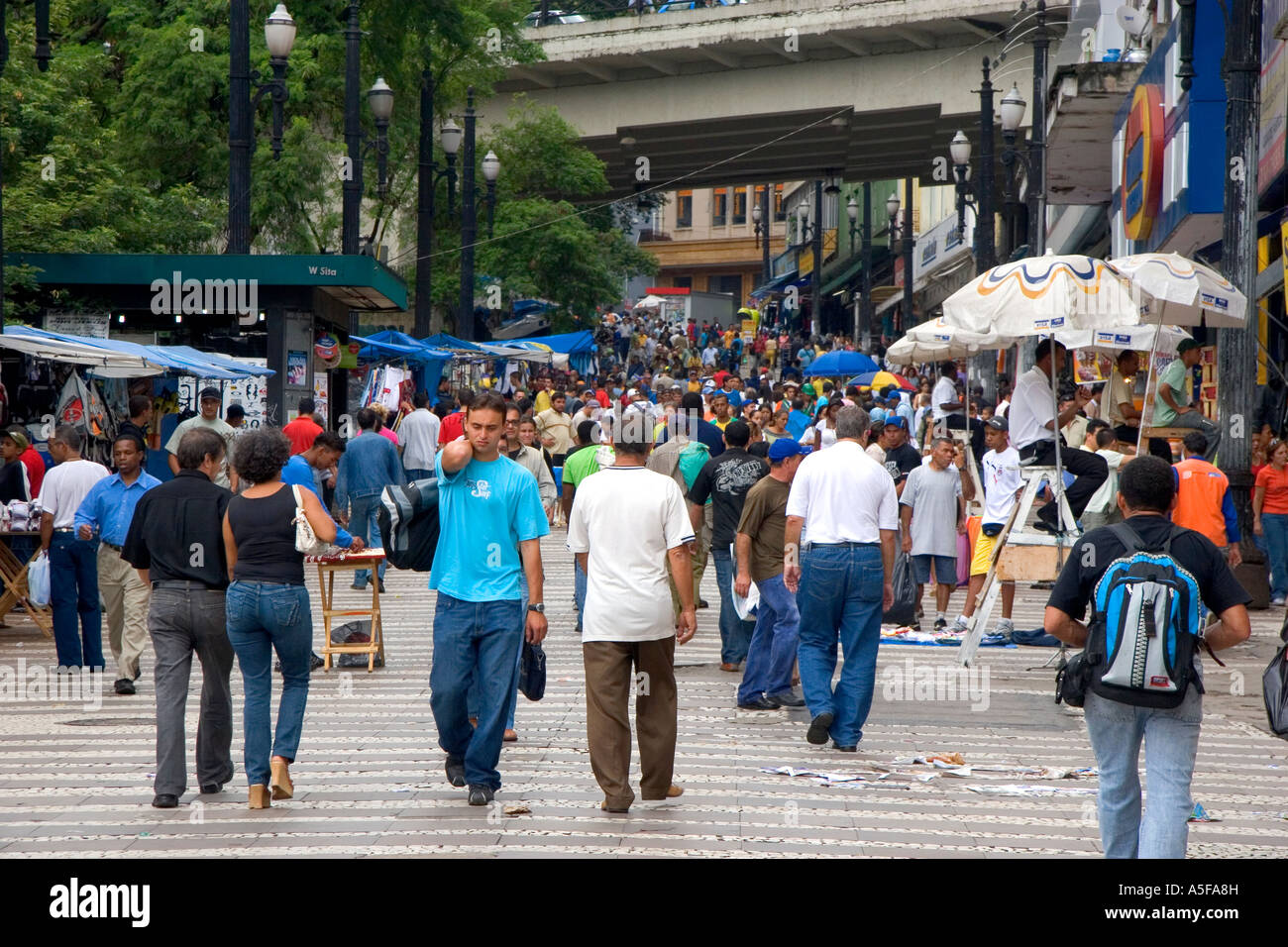 People on a walking street in Sao Paulo Brazil Stock Photo - Alamy