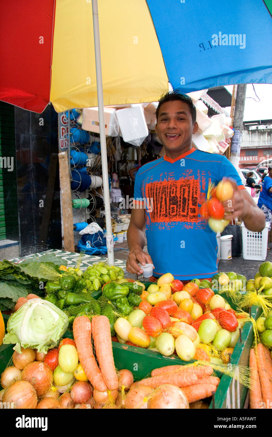 Street vendor selling produce in Manaus Brazil Stock Photo - Alamy