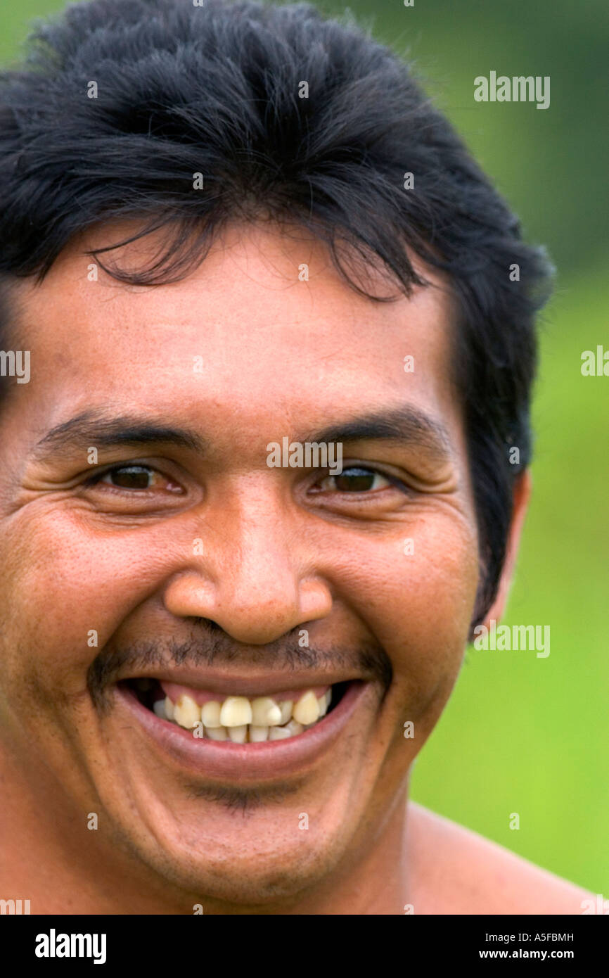Portrait of a brazilian man in the Amazon jungle near Manaus Brazil ...