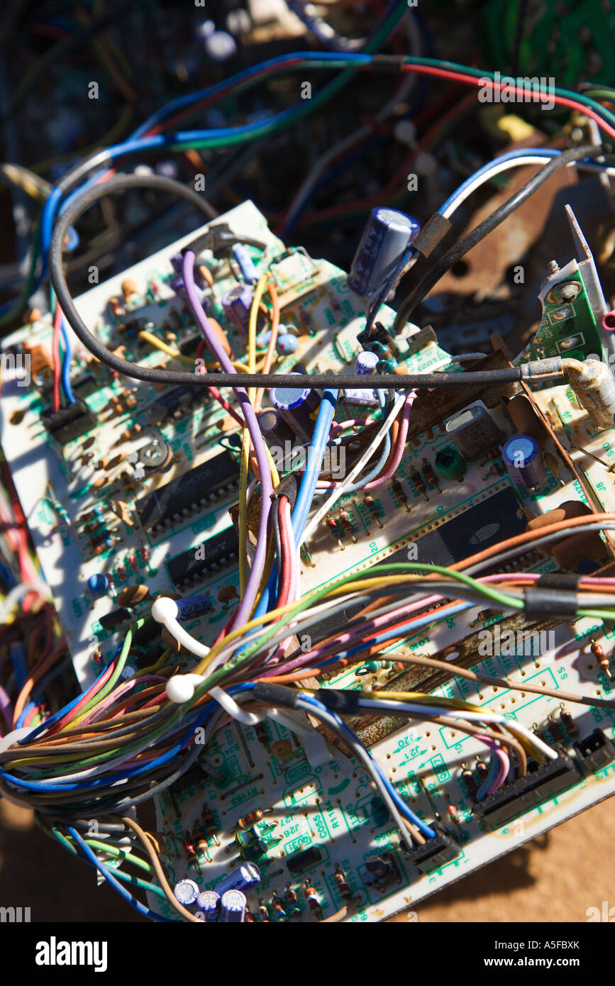 Wires and old broken electrical car components Stock Photo - Alamy