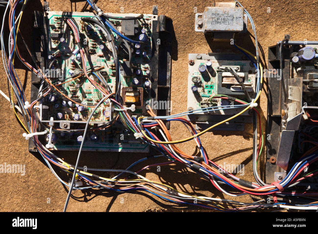 Wires and old broken electrical car components Stock Photo - Alamy