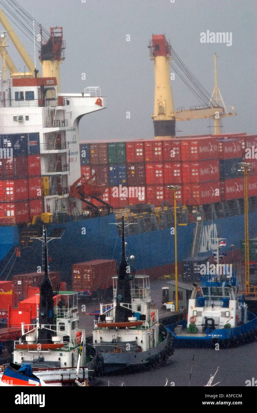 Container ship in the rain at the port in Manaus Brazil Stock Photo - Alamy