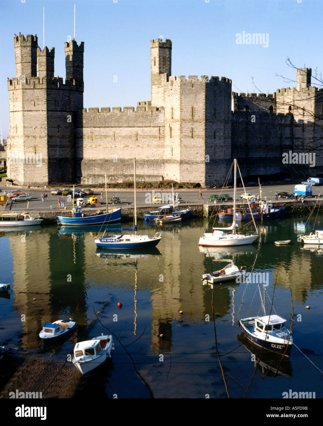 Wales Caernarfon castle Stock Photo - Alamy
