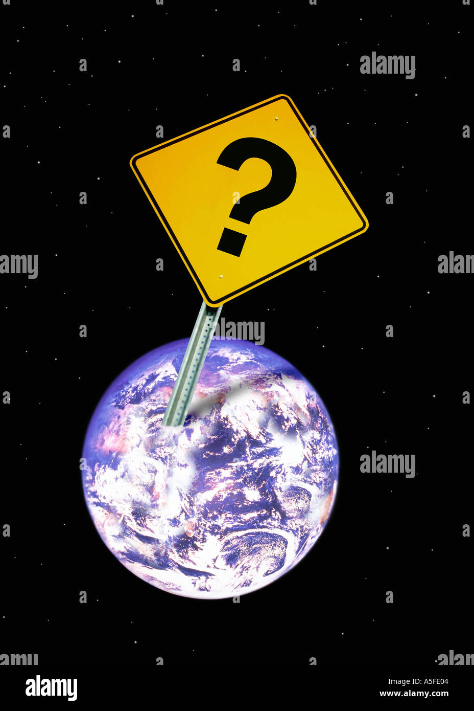 Earth under a question mark Stock Photo - Alamy