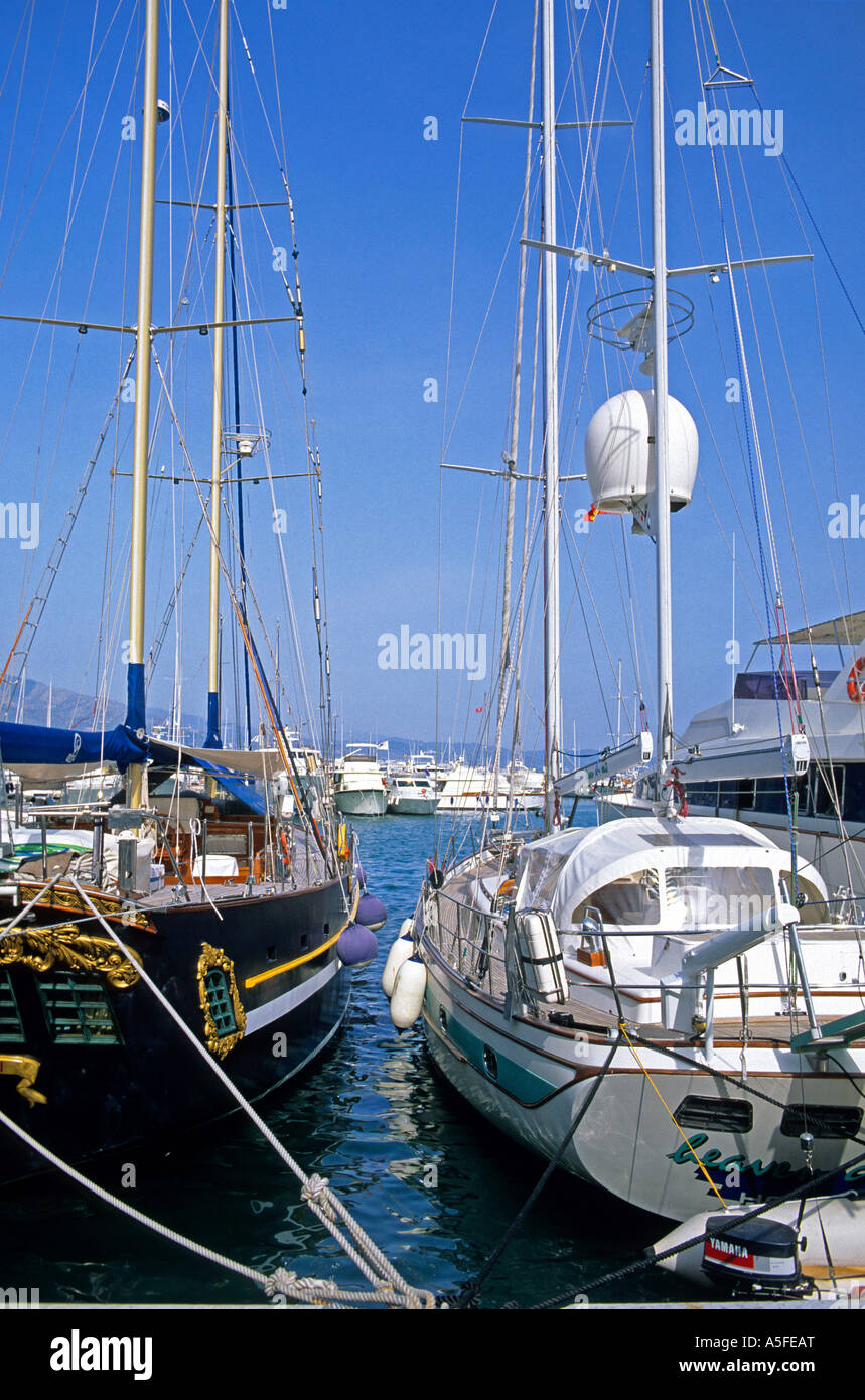 Sailboats docked at Puerto Jose Banus in Marbella Spain Stock Photo - Alamy