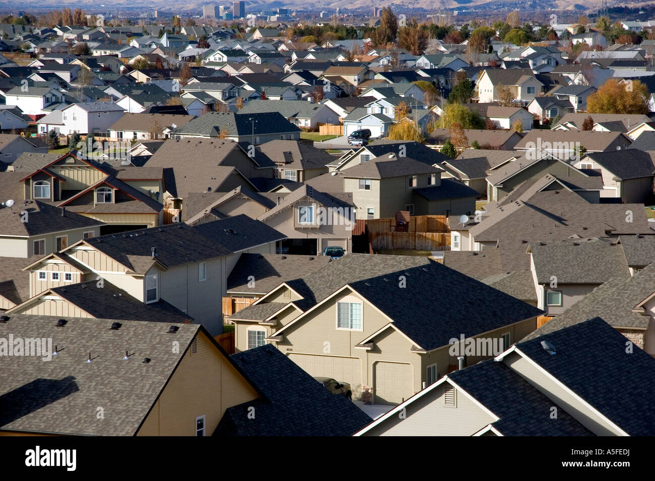 Housing developments contribute to urban sprawl in Boise Idaho Stock ...