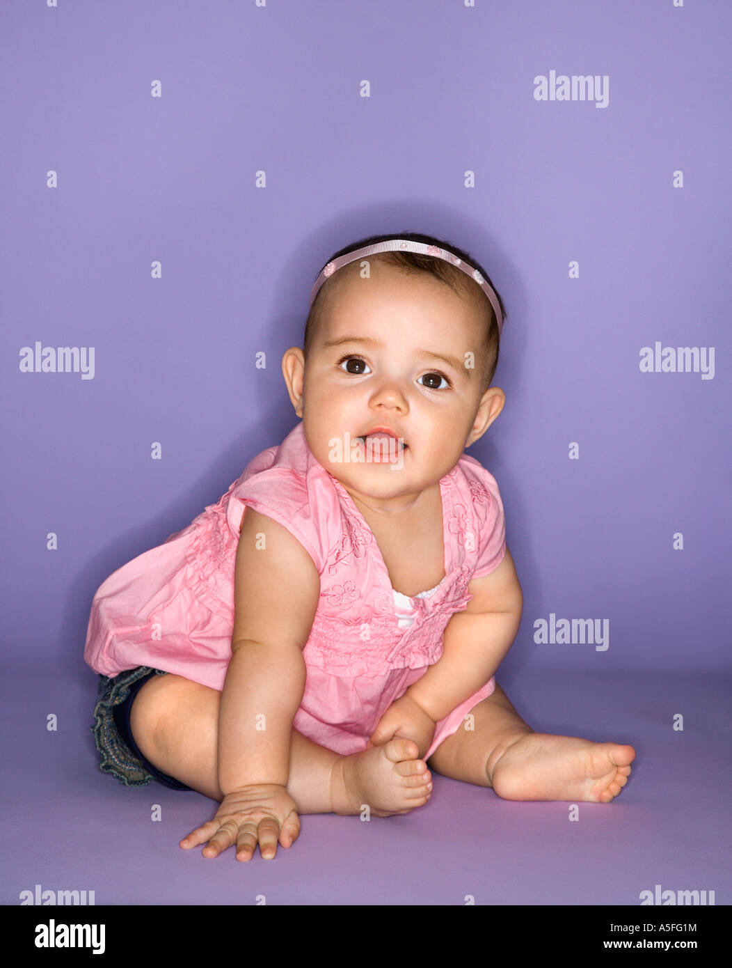Hispanic female baby portrait Stock Photo - Alamy