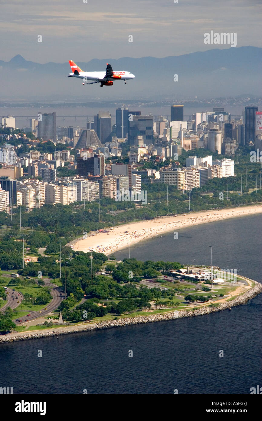 Airplane flying over Rio de Janeiro Brazil Stock Photo - Alamy