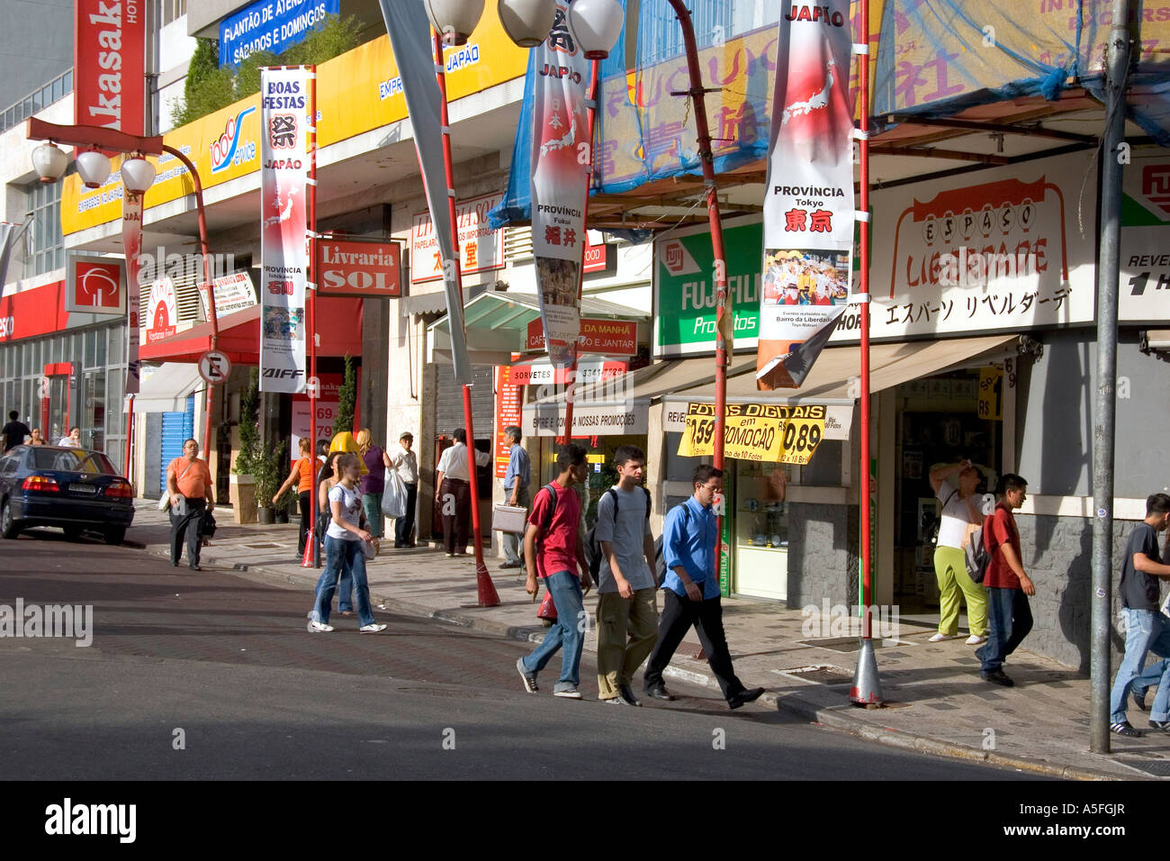 Store fronts in the Liberdade asian section of Sao Paulo Brazil Stock ...