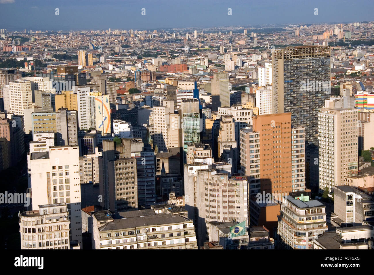 A view of Sao Paulo from atop the Edificio Italia building Brazil Stock ...