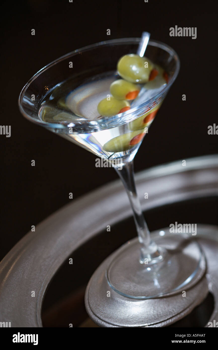 Martini with olives Stock Photo - Alamy