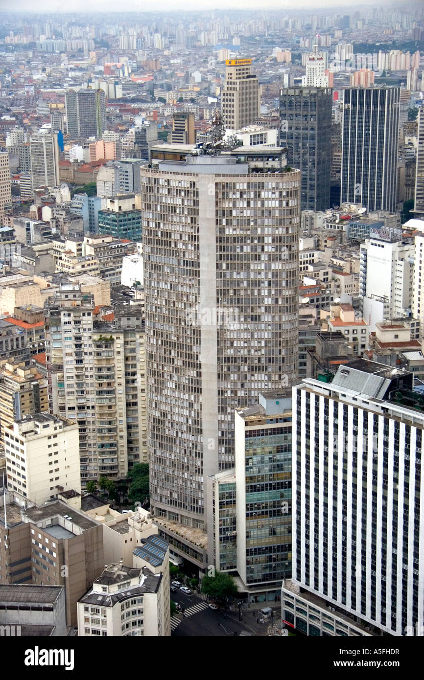 Aerial view of high rise buildings in Sao Paulo Brazil Edificio Italia ...