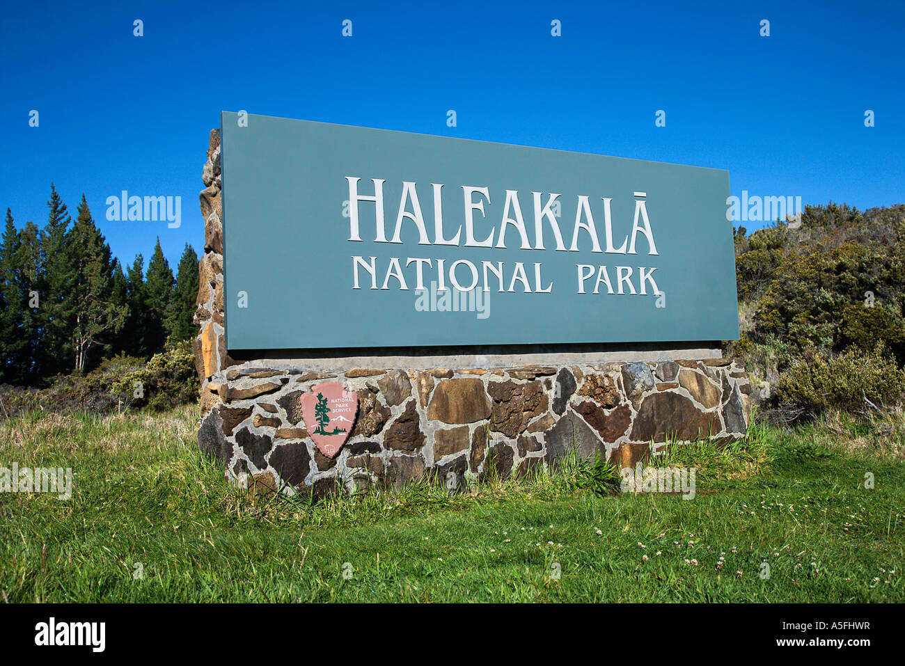 Haleakala National Park entrance sign in Maui Hawaii Stock Photo - Alamy