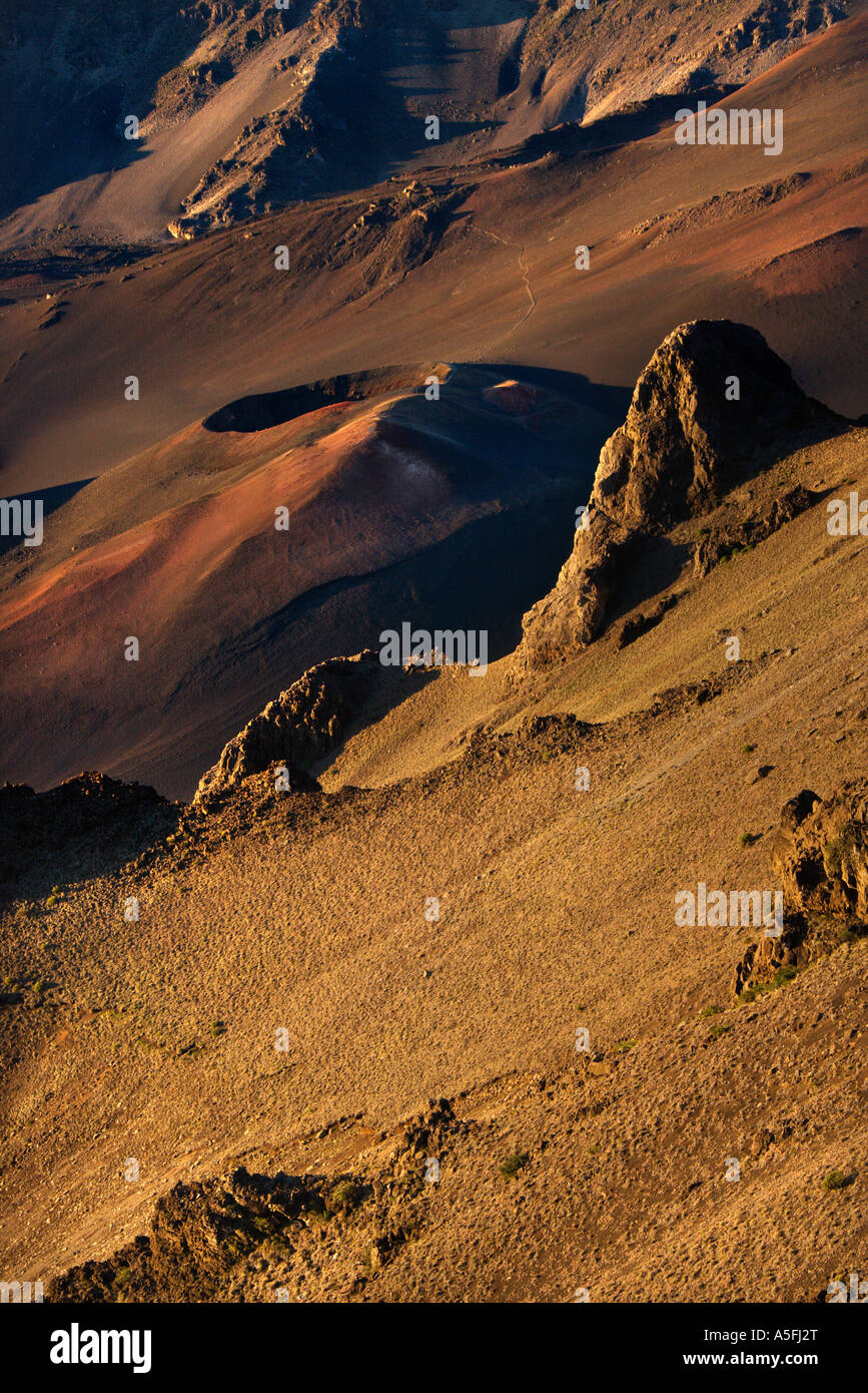 Aerial of dormant volcano in Haleakala National Park Maui Hawaii Stock ...