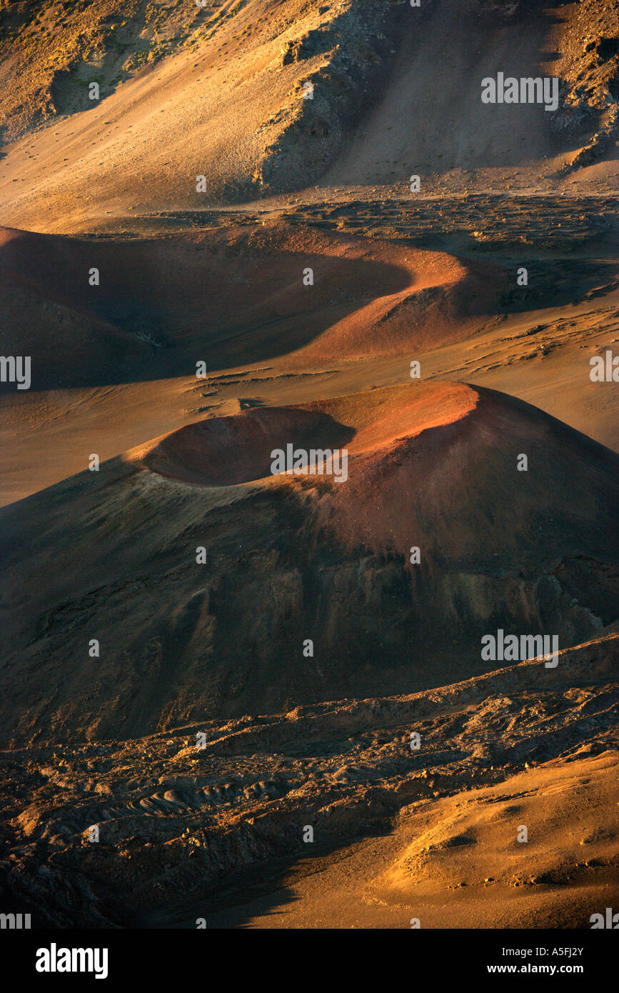 Aerial of dormant volcano in Haleakala National Park Maui Hawaii Stock ...