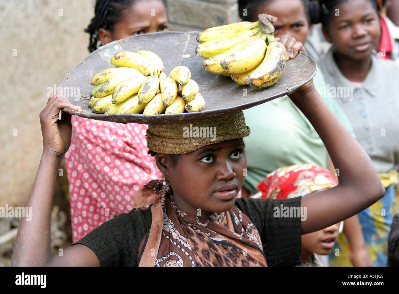 Local vendors offer fruit for sale on the famous FCE railroad train in ...