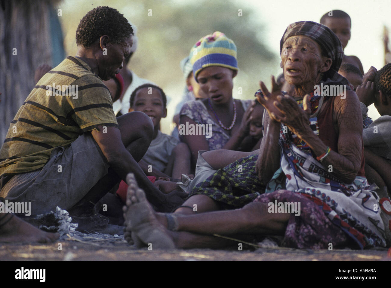 San Bushman in trance during a healing ceremony Tchumkwe Bushman ...