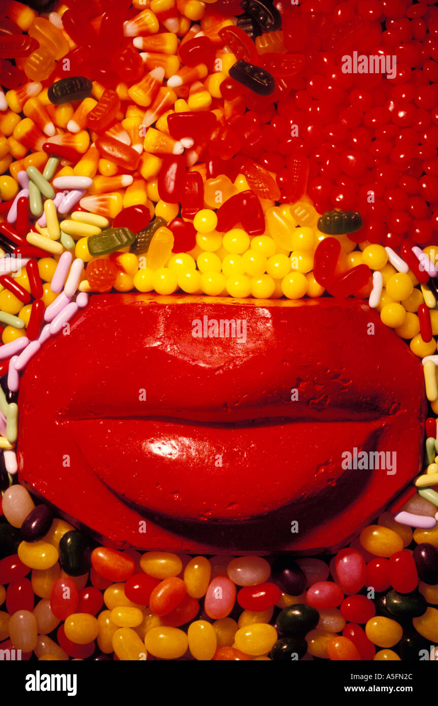 Close up lips sweets hi-res stock photography and images - Alamy