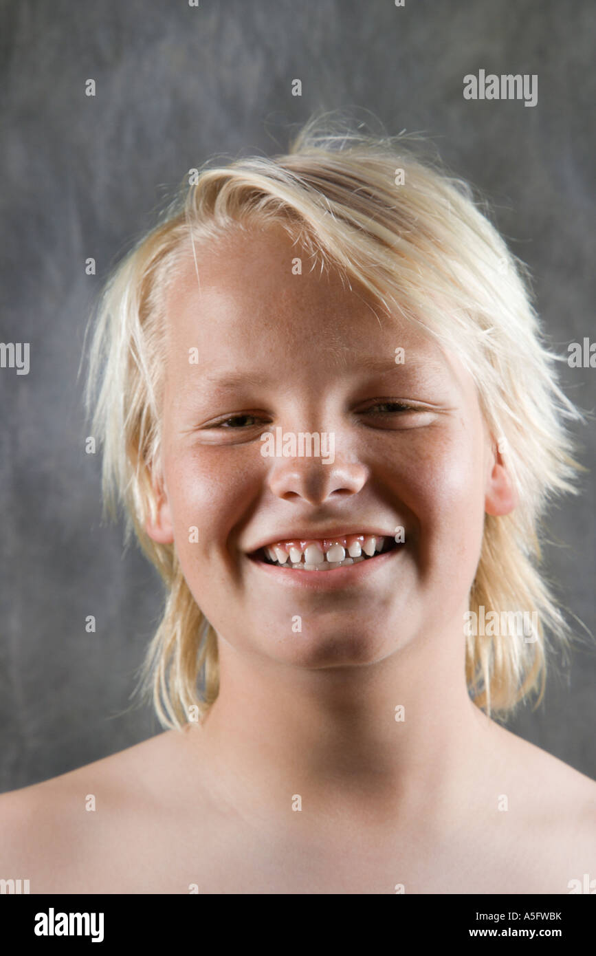 Male Caucasian adolescent portrait smiling Stock Photo - Alamy