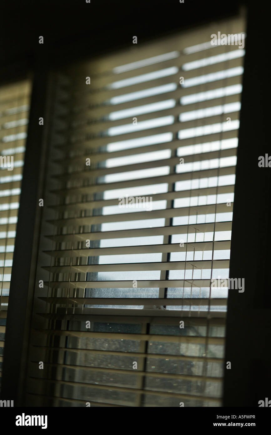 Window with open blinds Stock Photo - Alamy